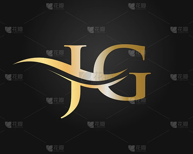 首字母链接的JG标志设计。现代字母JG标志设计矢量与现代时尚素材-花瓣网