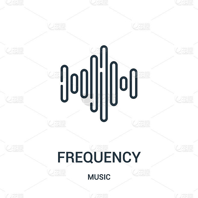 frequency icon vector from music collection. Thin