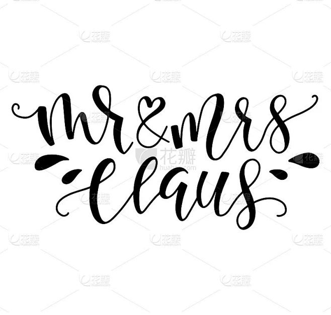 Mr and Mrs Claus black text isolated on white back素材-花瓣网