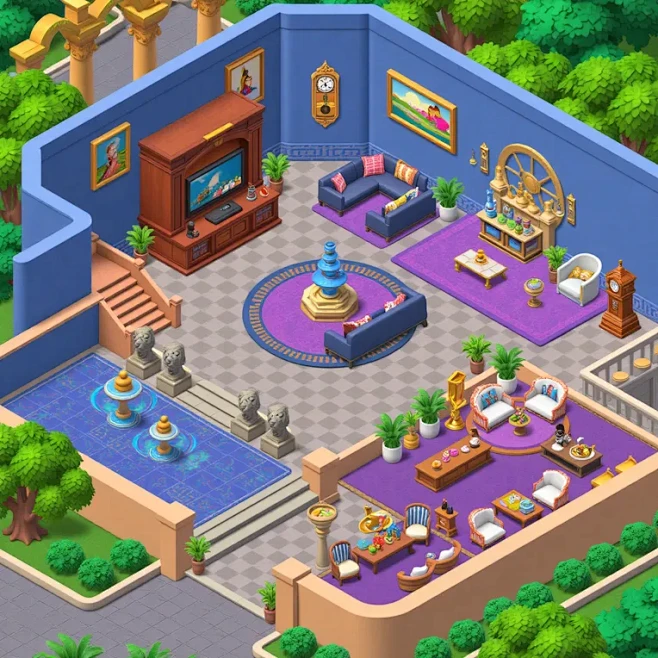 萧炎-俯视45度等距场景Q版餐厅Q版餐厅类-LoRA-萧炎-LiblibAI-花瓣网