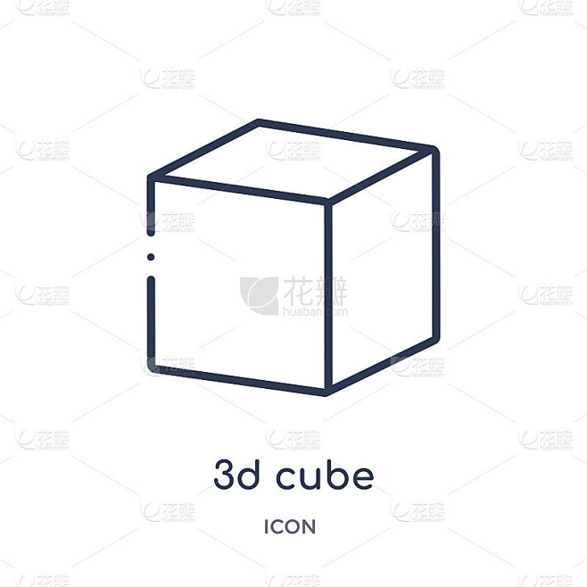 Linear 3d cube icon from Geometry outline collecti