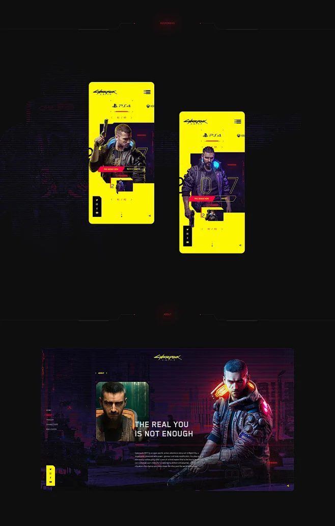赛博朋克2077：赛博朋克2077概念设计：web和ui/ux_游戏 _急急如率令-B18887794B- -P2628100559P- _T201992 _赛博朋克 页面_T201992 -花瓣网