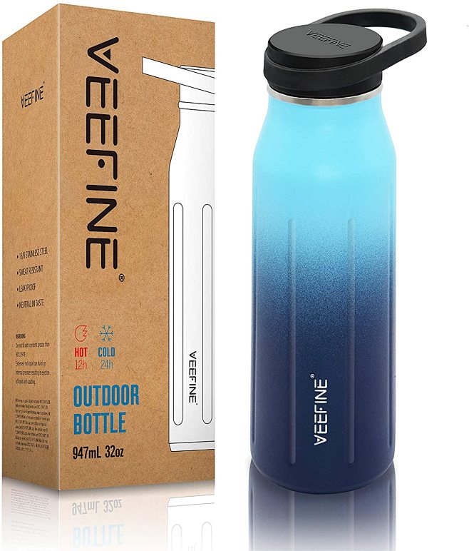 Amazon.com : VEEFINE Water Bottle Vacuum Insulated Stainless Steel ...