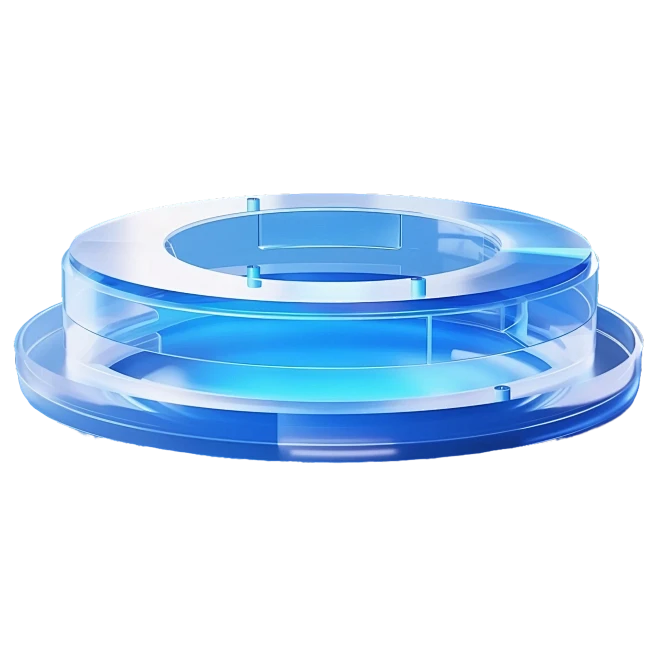 francisangela_circular_base_isometric_icon_blue_frostedglass_wh ...