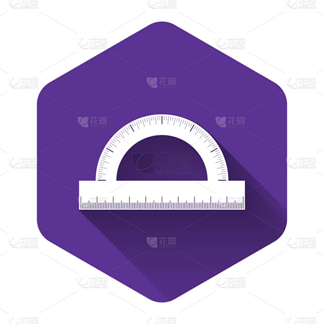 white protractor grid for measuring degrees icon