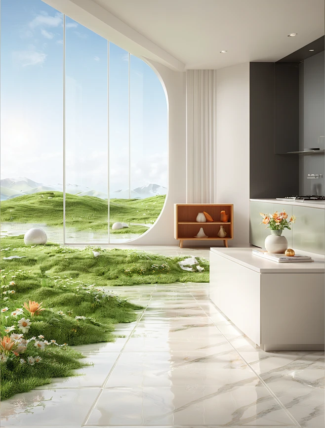 AI绘制C4D场景-花瓣网