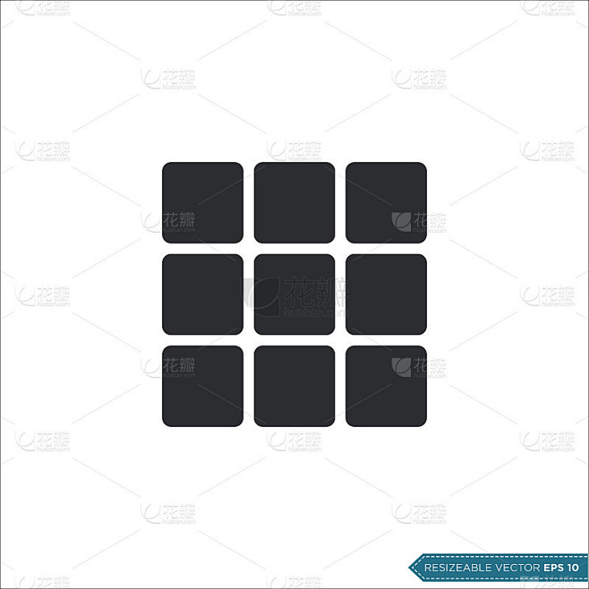 Grid View Button Icon Vector Template Illustration