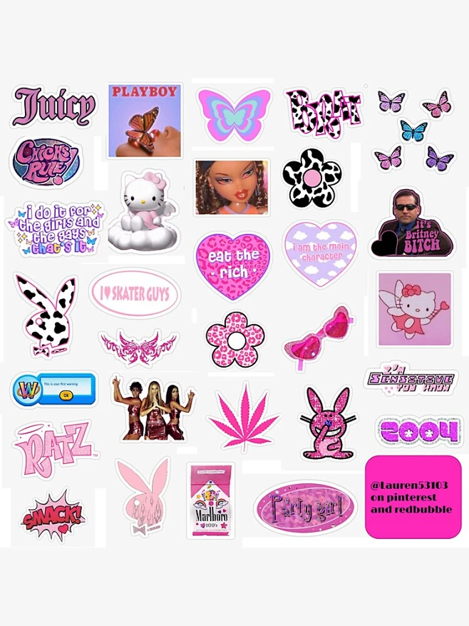 Y2K Sticker Pack #2 by Lauren53103-花瓣网
