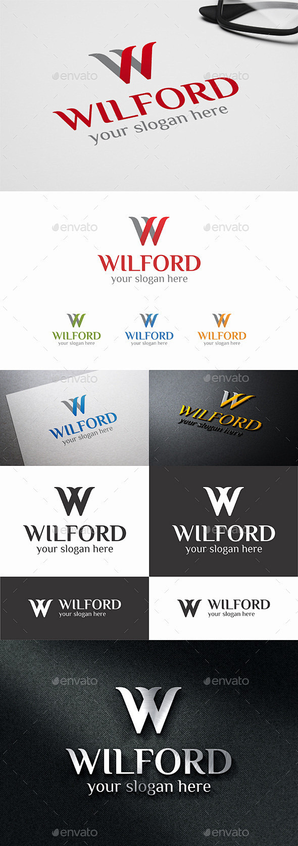 W标志模板信设计——字母标志模板W Logo Template Letter Design - Letters Logo Templates ...