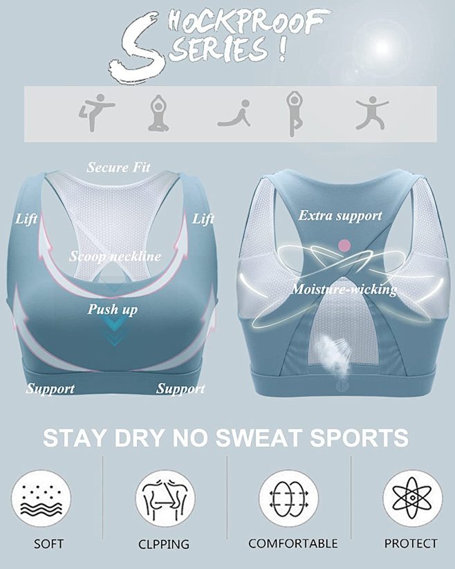 RUNNING GIRL Sports Bra for Women,High Impact Large Bust Padded Sports ...