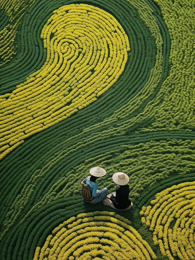 Midjourney 视觉·茶山人-花瓣网