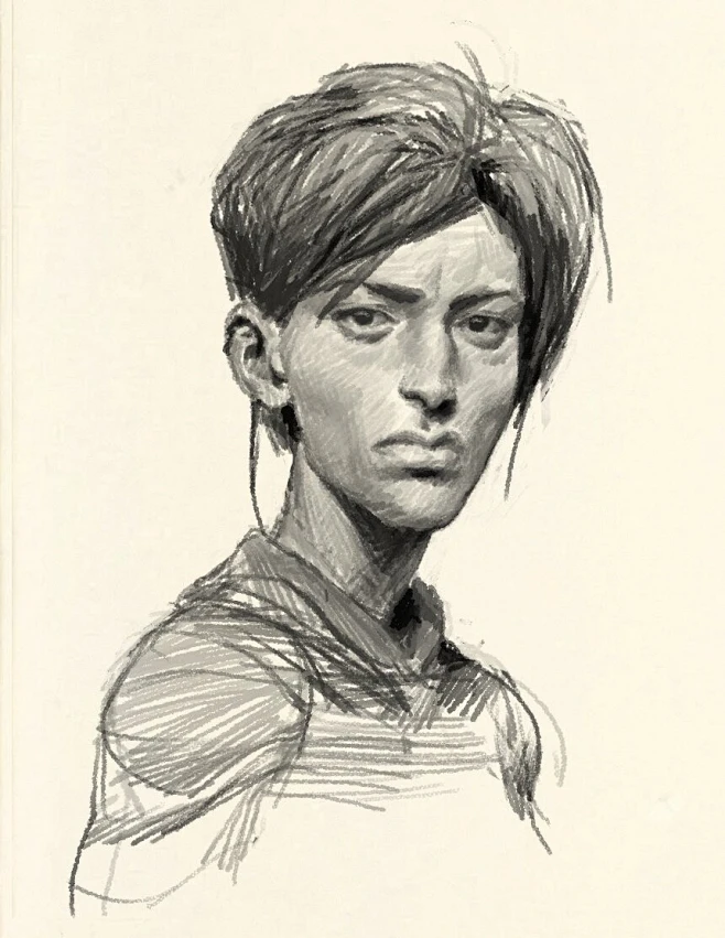 random pencil portrait : random pencil portrait by Jens Claessens.-花瓣网