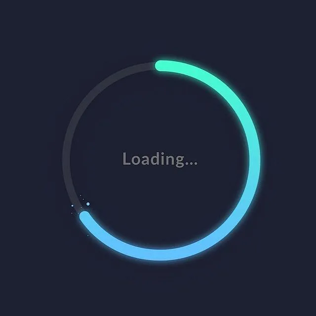 the loading button is glowing blue and green-花瓣网