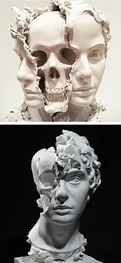 Thought-Provoking Sculpture of Split Head Reveals a Hauntingly Surreal