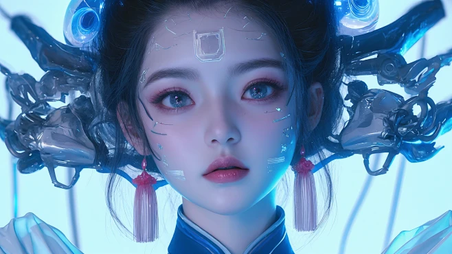 LL-赛博汉服女孩-hzj (2)-花瓣网