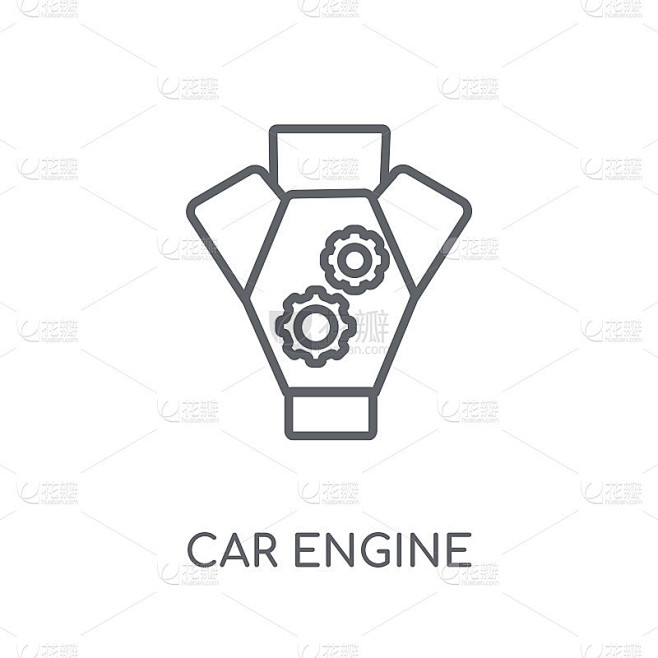 car engine linear icon. Modern outline car engine