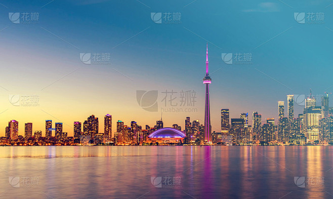 加拿大安大略省多伦多城市夜景