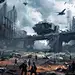 best quality, 8k, masterpiece, dusty, failed society, destroyed ...