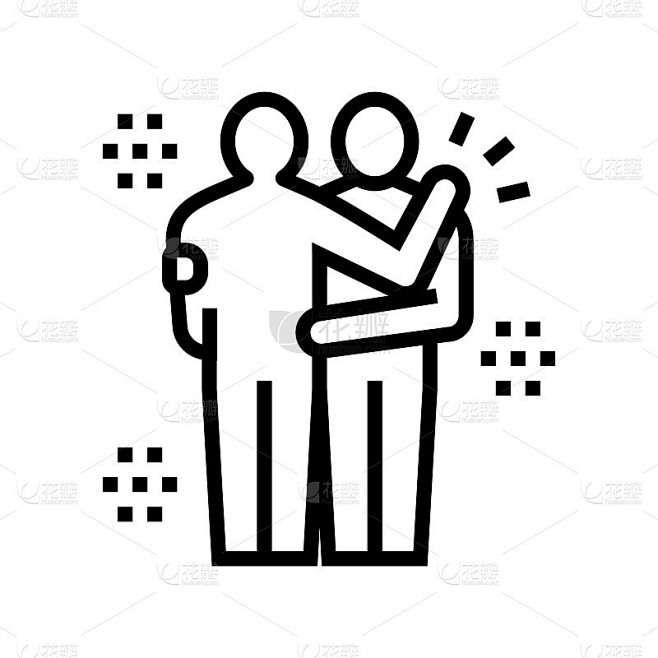 human hugs line icon vector illustration sign