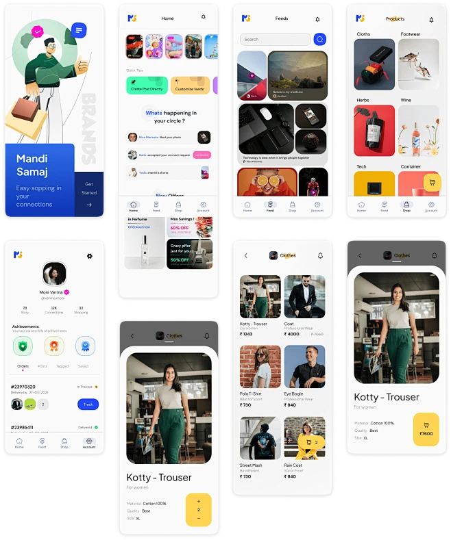 UI设计app ui界面设计电商app时尚电商圆角风-花瓣网