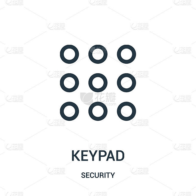 keypad icon vector from security collection. Thin