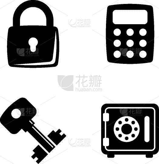 家庭,计算机图标,字体,钥匙,极简构图,分离着色,商务,安全,挂锁,锁