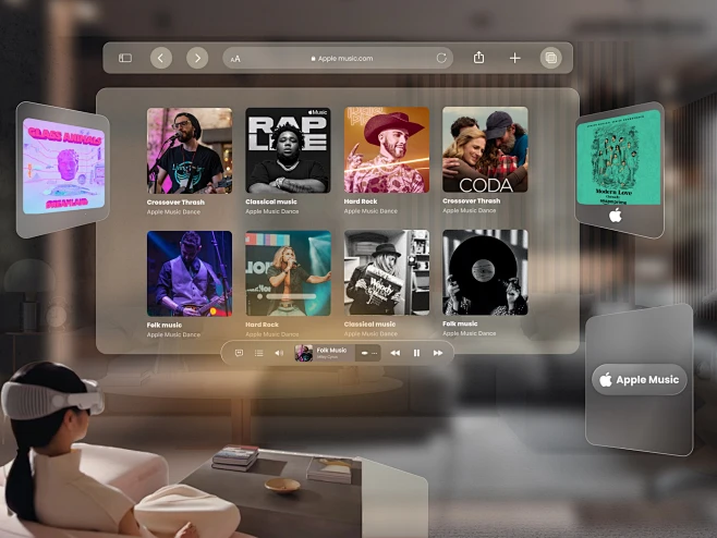 Music Apple Vision Pro : Spatial UI Design Exploration by Abu Bokkor ...