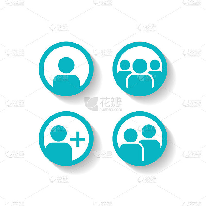 Users Icons set stock illustration. Vector sign