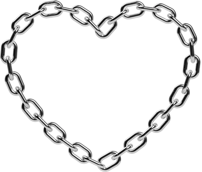 3D Y2K Chain Heart-花瓣网