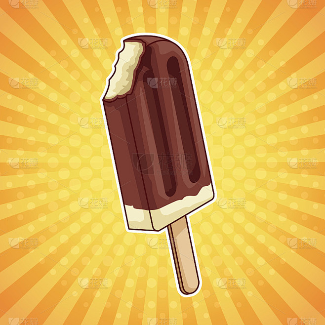 Popsicle pop art cartoon