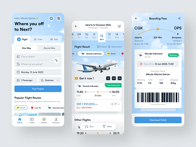 Iber - Flight Booking App airplane app bookingapp clean design flight ...