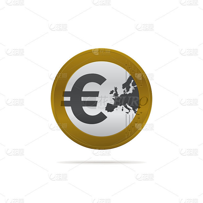 Euro coin icon, currency symbol