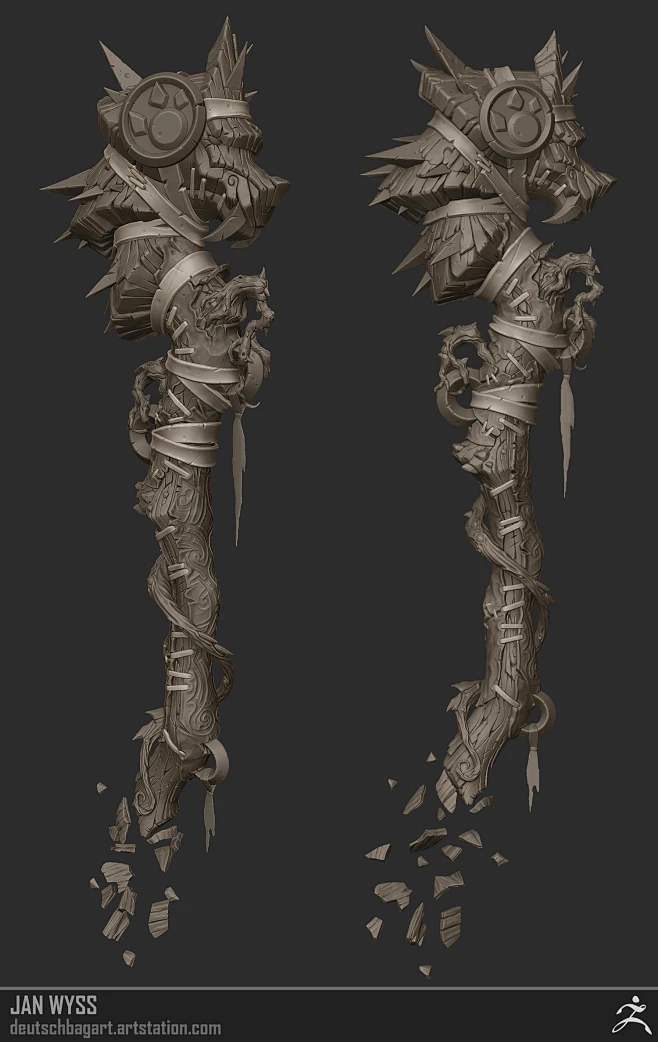 WoW Fan Art - Emerald Nightmare Druid Staff (sculpt only), Jan Wyss ...