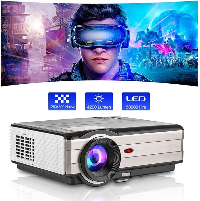 HD Outdoor Movie Projector 200 Inch Display 1080P Supported Home ...