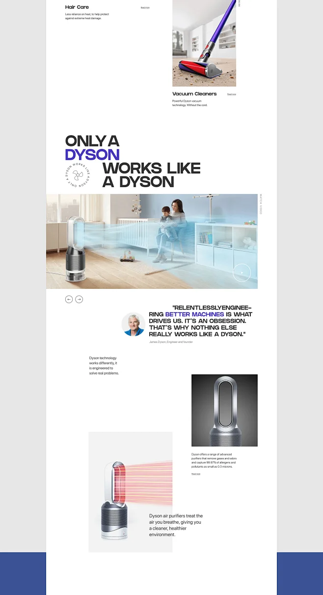 Dyson — corporate website : Today, Dyson vacuum cleaners are sold in more than 70 countries. One ...