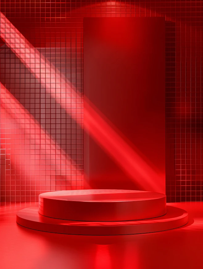 liang9269_A_huge_red_metal_circular_product_display_stand_88b3079e-f3a2 ...