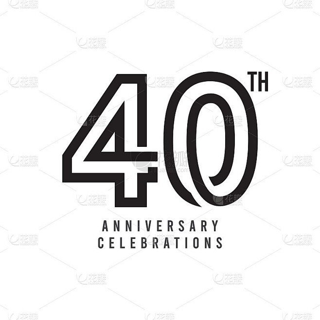40 Th Anniversary Celebration Vector Template Desi