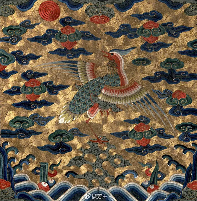 图2、清初 鸂鶒补子 -花瓣网