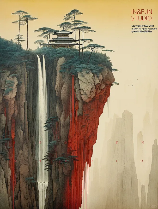 绿红配色国风山水_6_IN&FUN映峰_来自小红书网页版-花瓣网