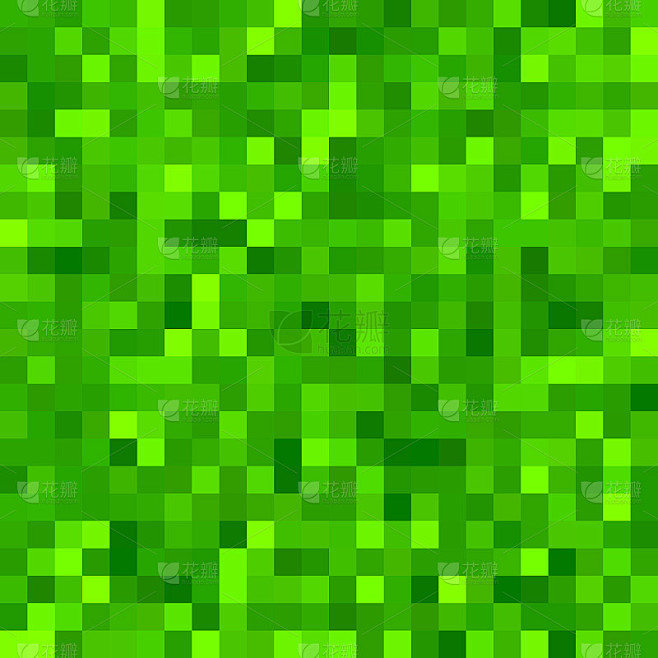 像素草纹理背景，绿色复古方草图案