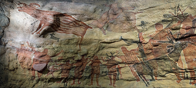 petroglyph cave painting reproduction in Mexico
