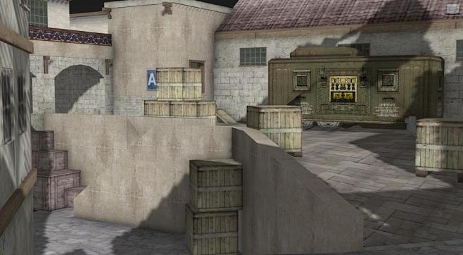 穿越火线CF经典爆破地图黑色城镇FPS场景模型