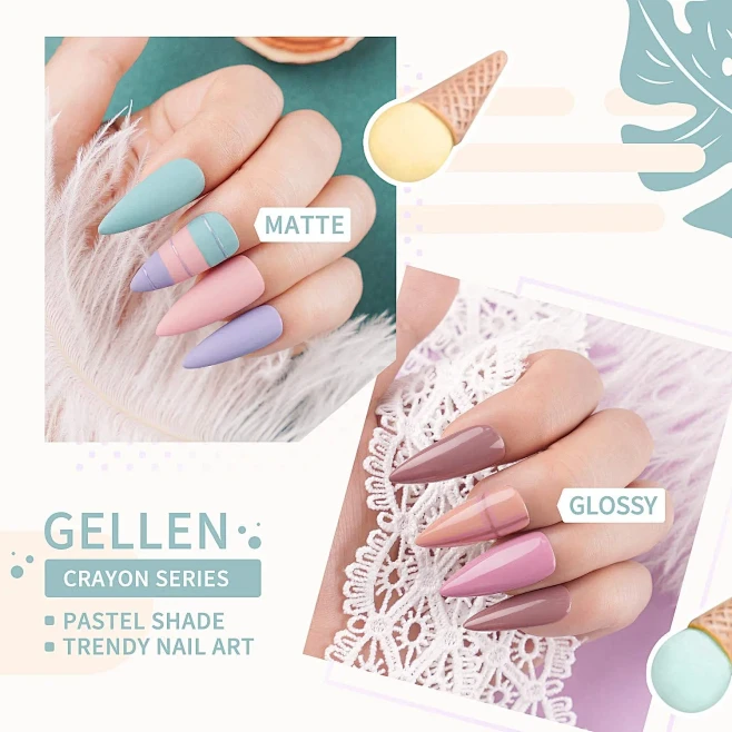 Amazon.com : GELLEN Gel Nail Polish Kit - 6 Colors Tulip Pinks Series ...
