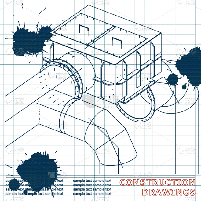 technical draft ink blots