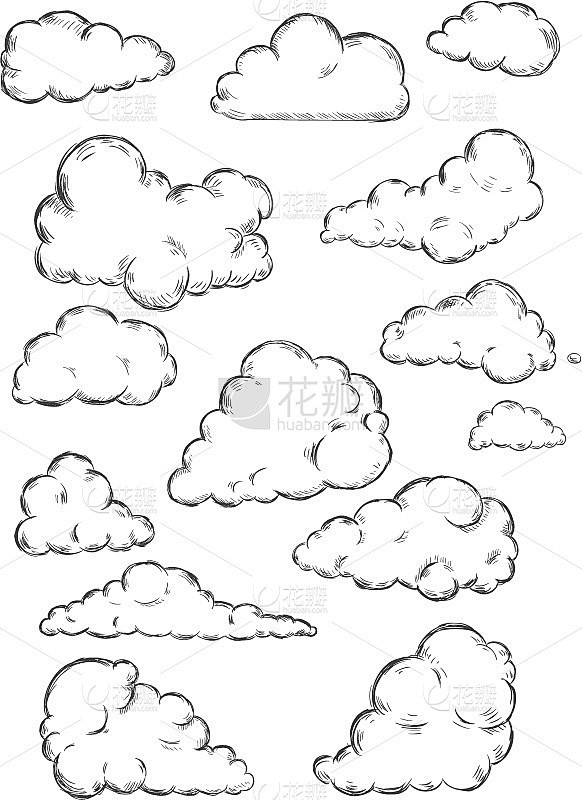 矢量集的草图云