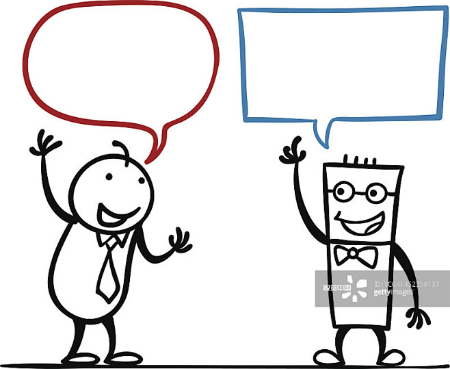 卡通人物讨论图片素材