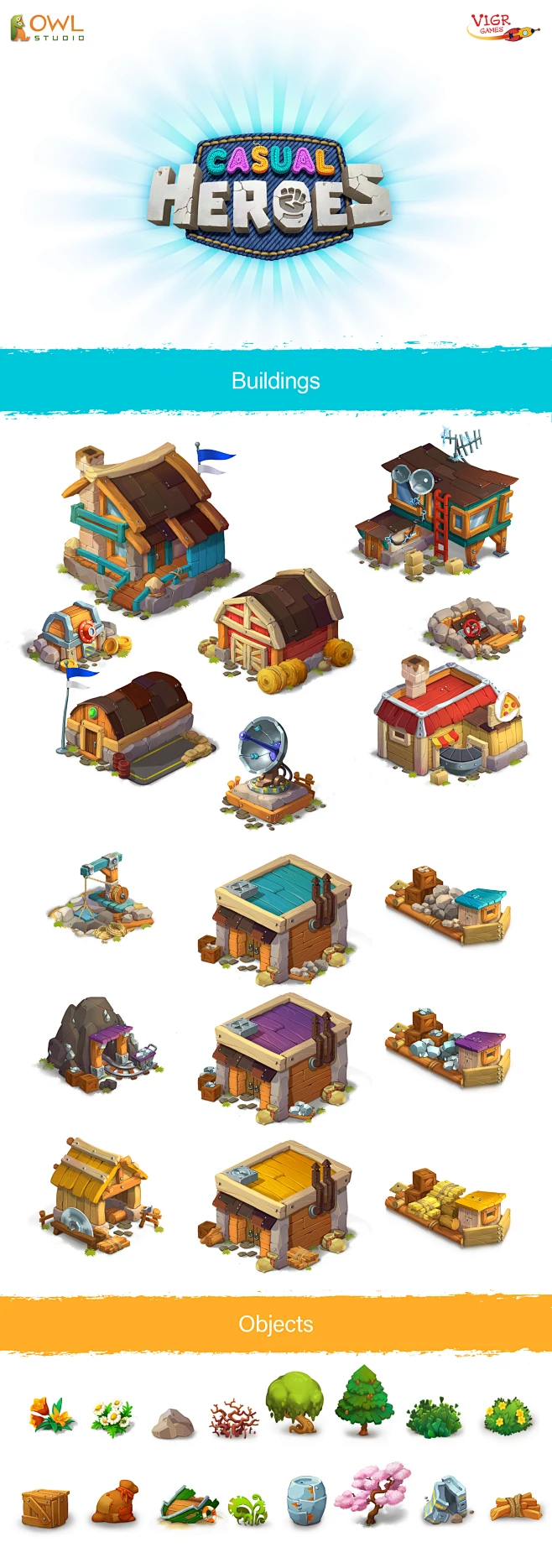 Cartoon game props / objects - Casual Heroes-花瓣网