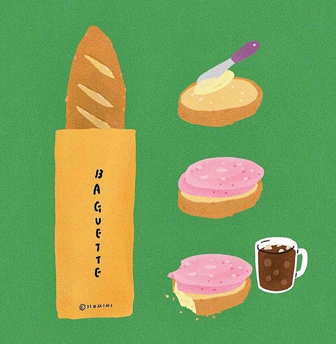 可爱食物插画一览 ins:kim_c_c