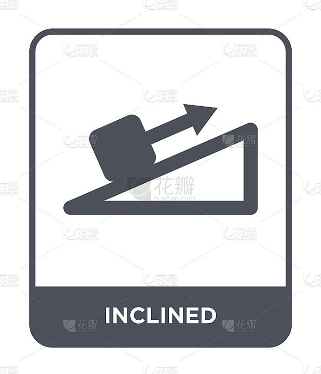 inclined icon vector on white background, inclined