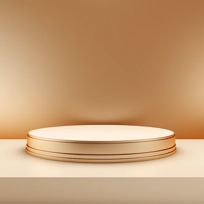 circle podium,simple,Light blonde,Metallic texture,Neo-Chinese Style,A ...